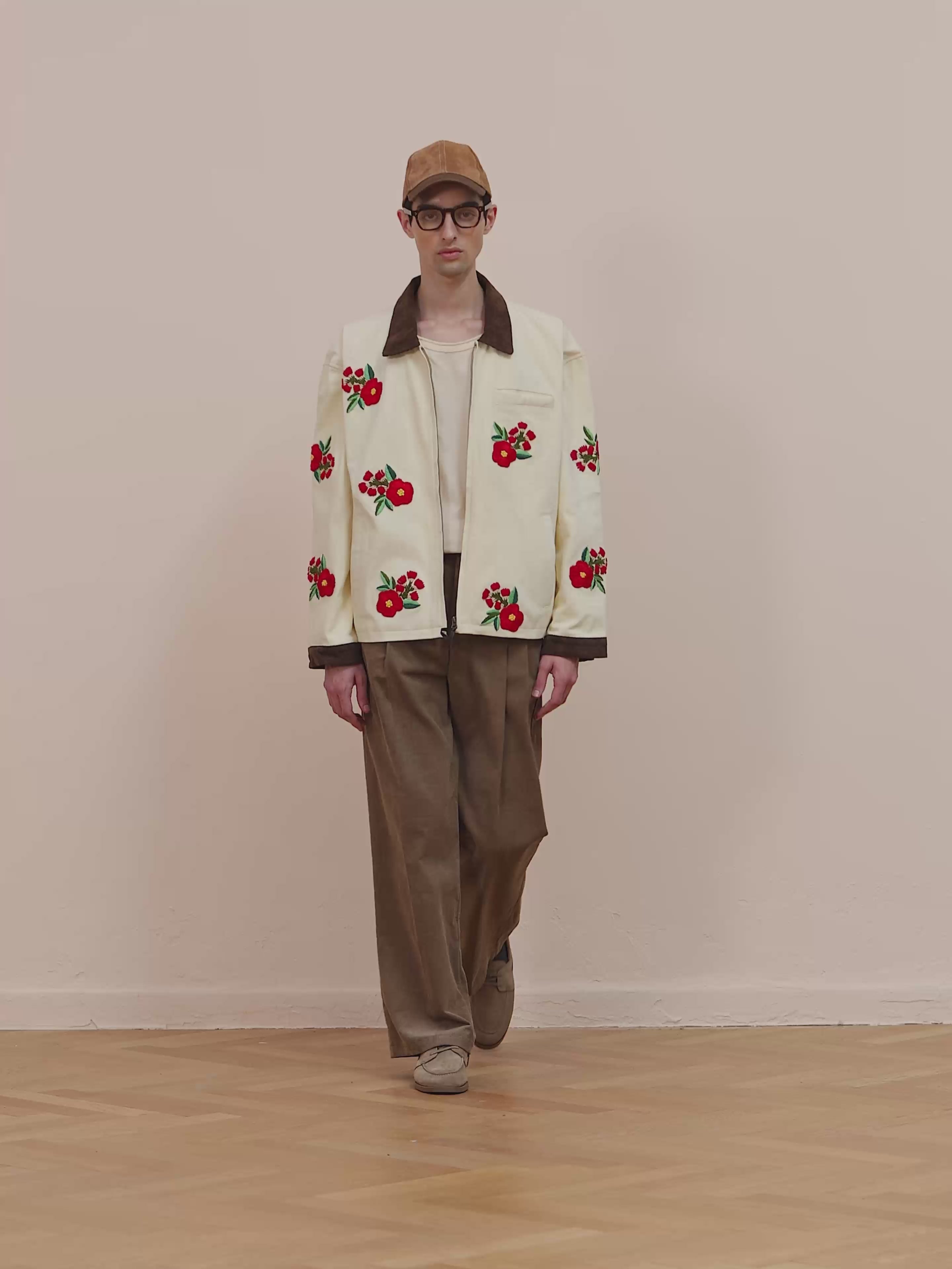 Floral Hand Embroidered Work Jacket