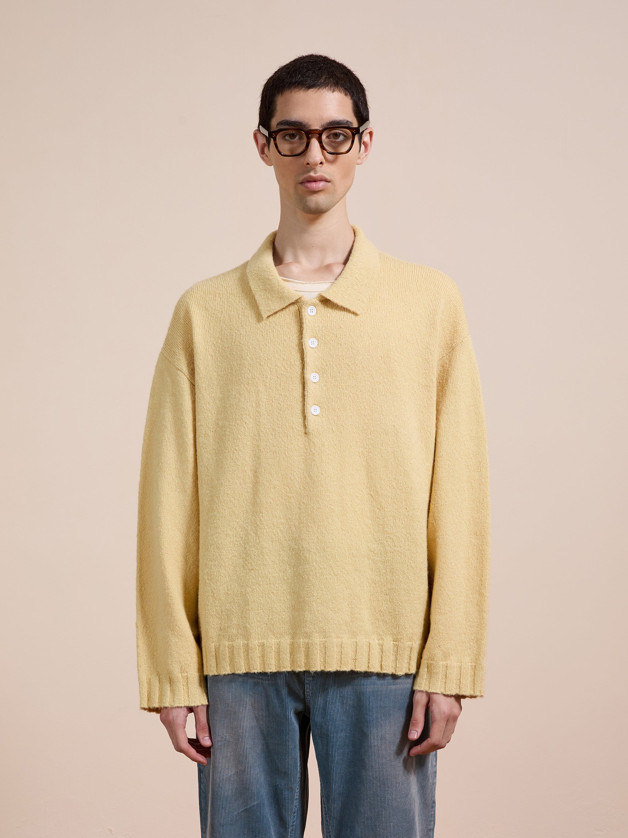 Knit LS Polo Sweater